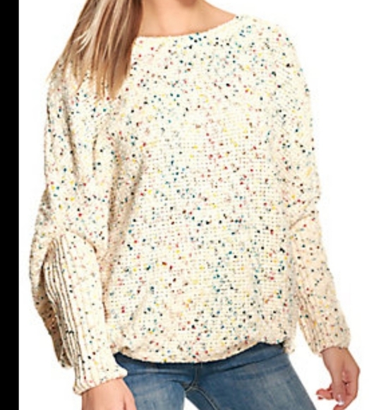 HYFVE | Sweaters | Hyfve Oversized Cream Speckled Chenille Sweater Lg ...
